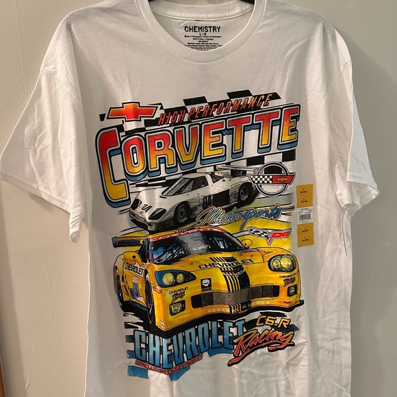 Chemistry | Shirts | Chemistry Mens L White Chevrolet Racing Corvette ...